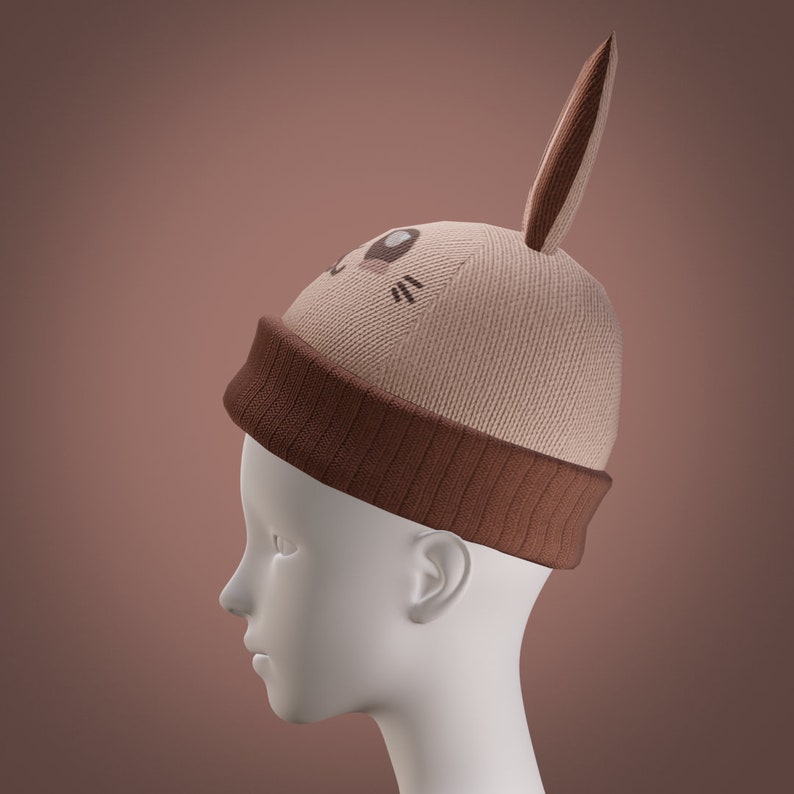 3D Bunny Beanie Hat Accessory for Virtual Avatars - Vrchat Ready - Etsy