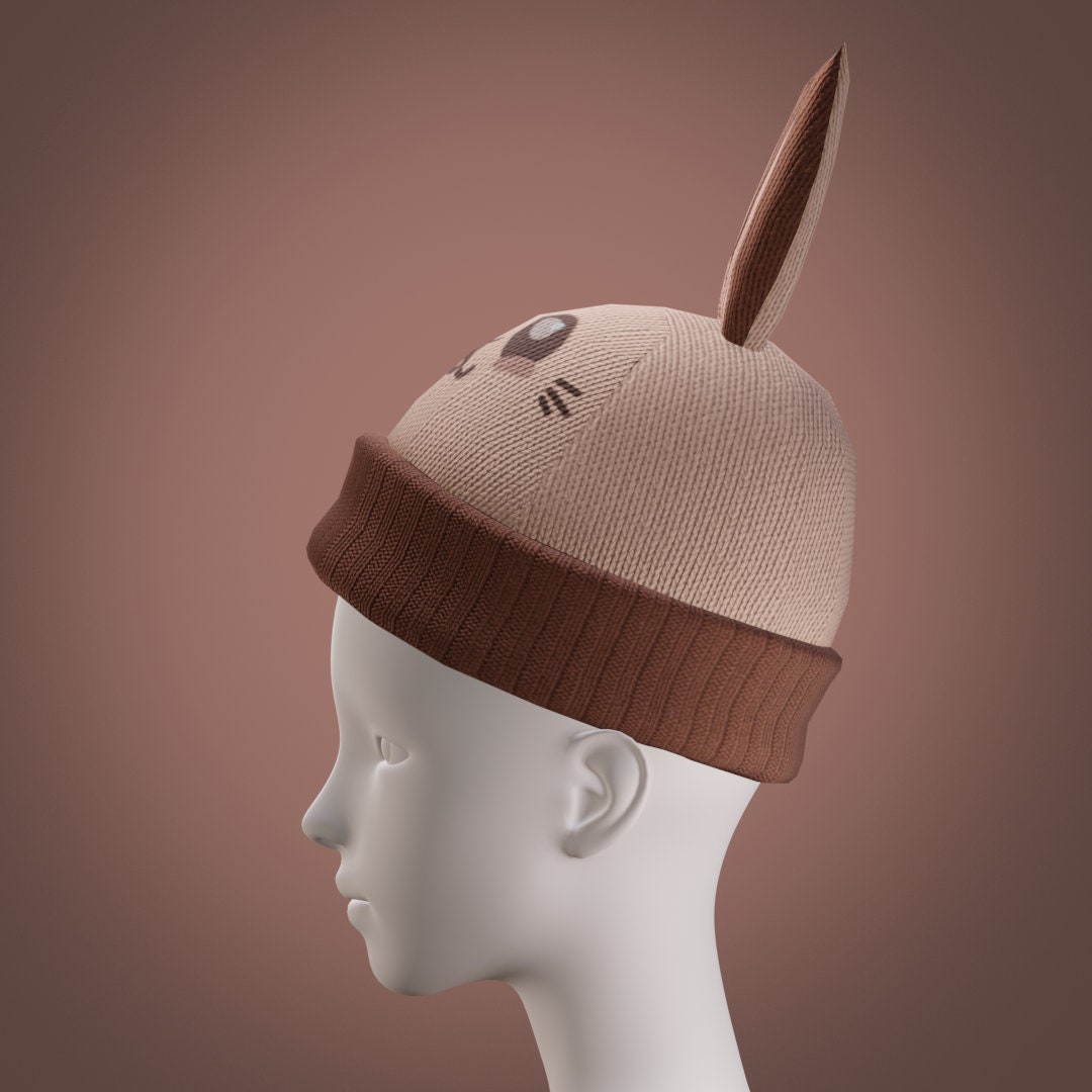 3D Bunny Beanie Hat Accessory for Virtual Avatars - Vrchat Ready - Etsy