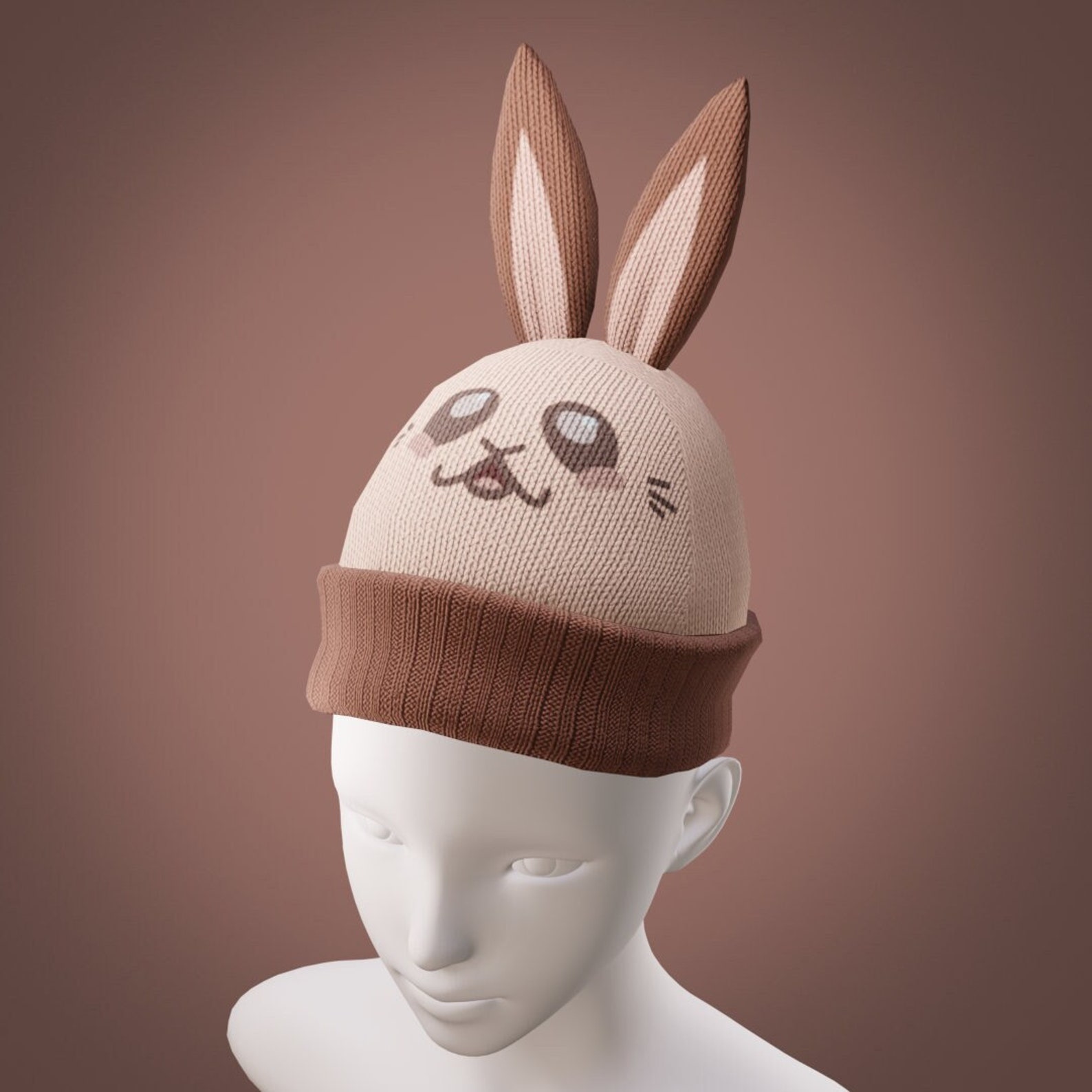 3D Bunny Beanie Hat Accessory for Virtual Avatars - Vrchat Ready - Etsy