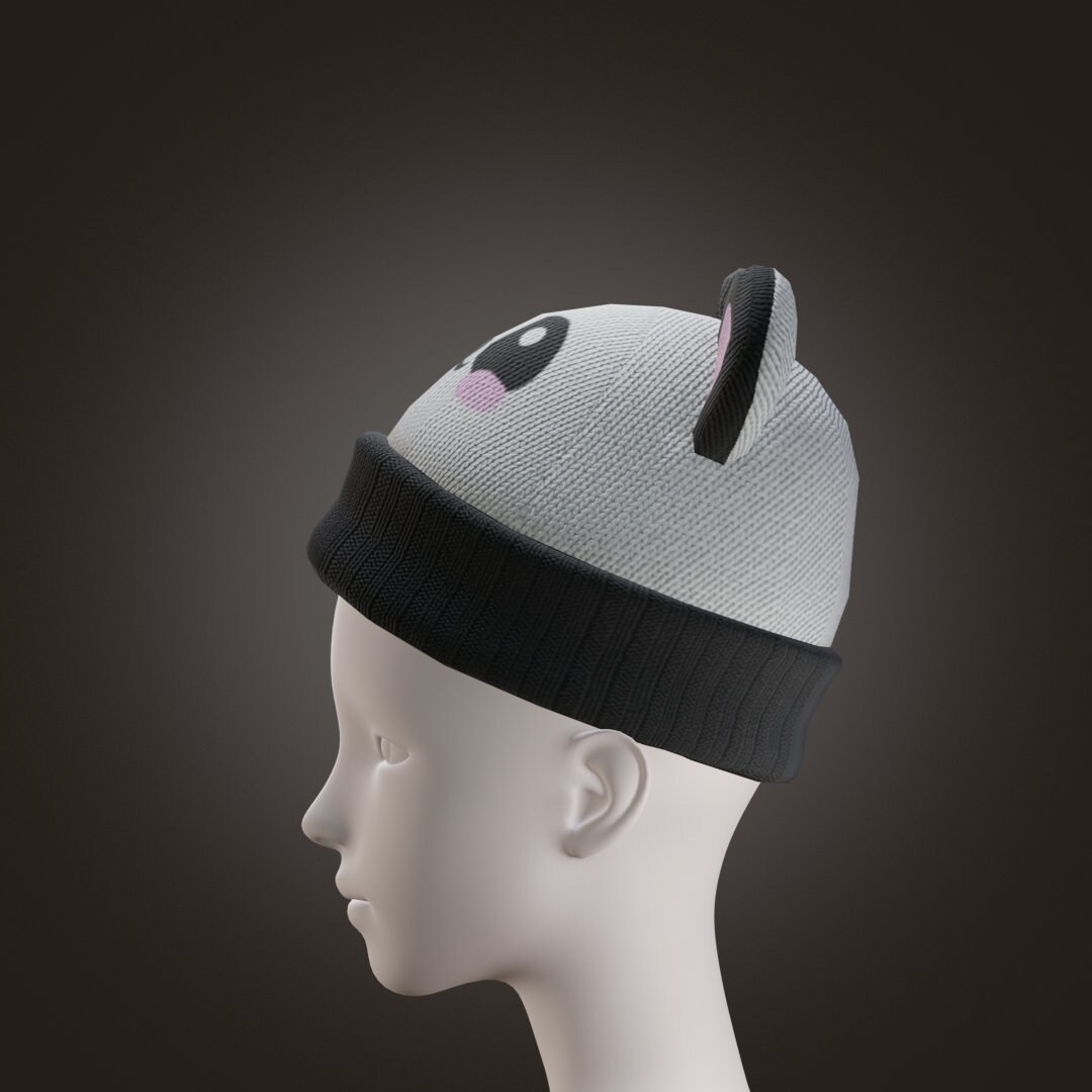 3D Panda Beanie Hat Accessory for Virtual Avatars - Vrchat Ready - Etsy