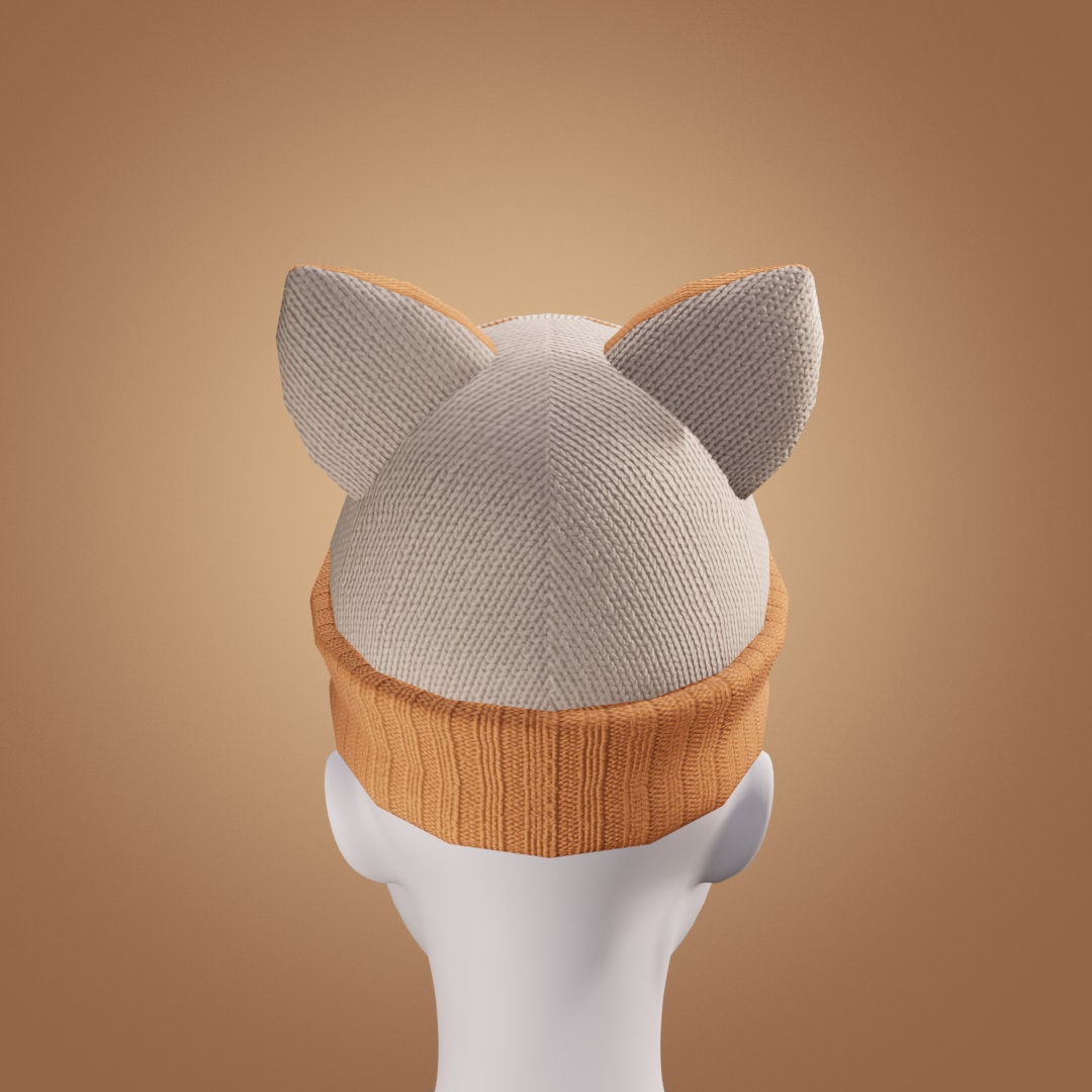 3D Cat Beanie Hat Accessory for Virtual Avatars - Vrchat Ready - Etsy