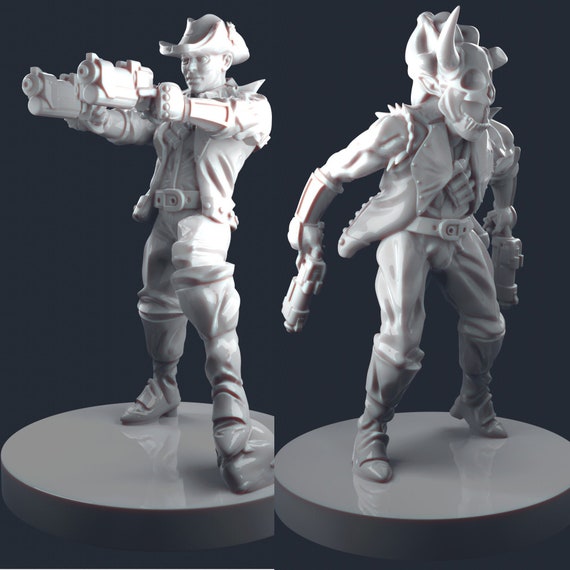Demon Hunter Gunslinger with Alternate Demon Form Tabletop | Etsy