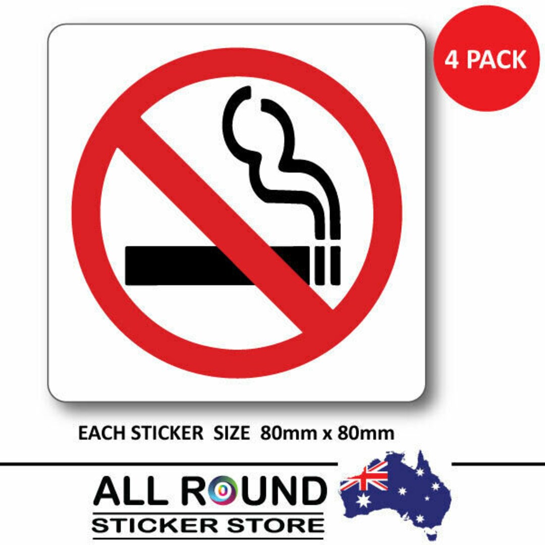 No Smoking Decal Sticker Set X4 Warning Decals Stickers - Etsy Canada