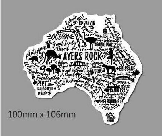 Funny Australian Map Sticker for Car Laptop Fridge - Etsy