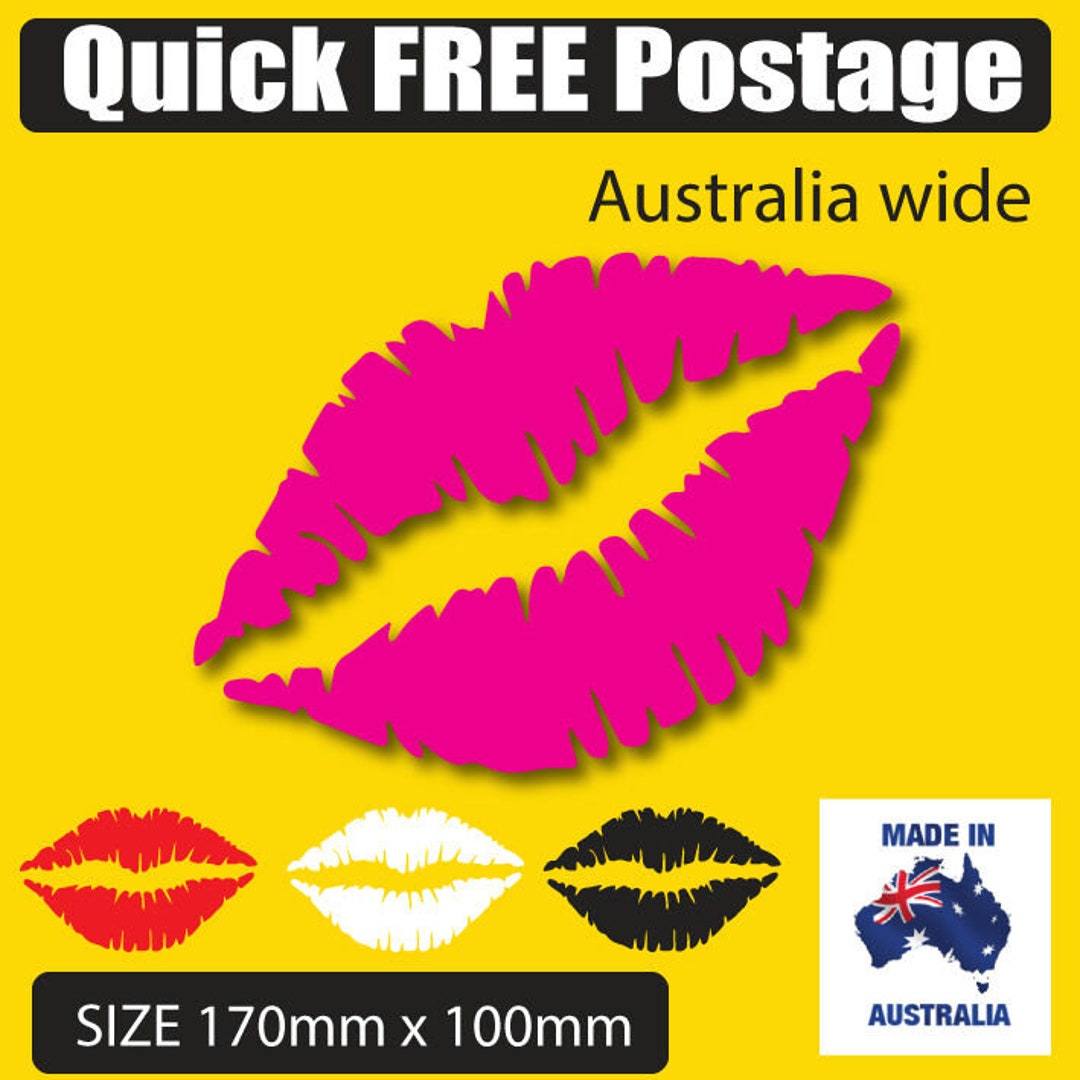 Kiss Lips Car Sticker Decal 170mm in Pink White Black or Red - Etsy