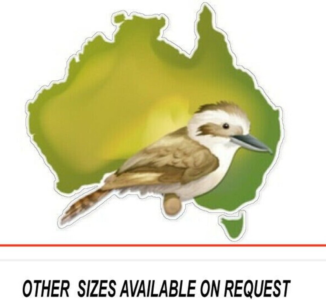 Kookaburra Australian Map Sticker Decal , Vehicle, Laptop , Window ...