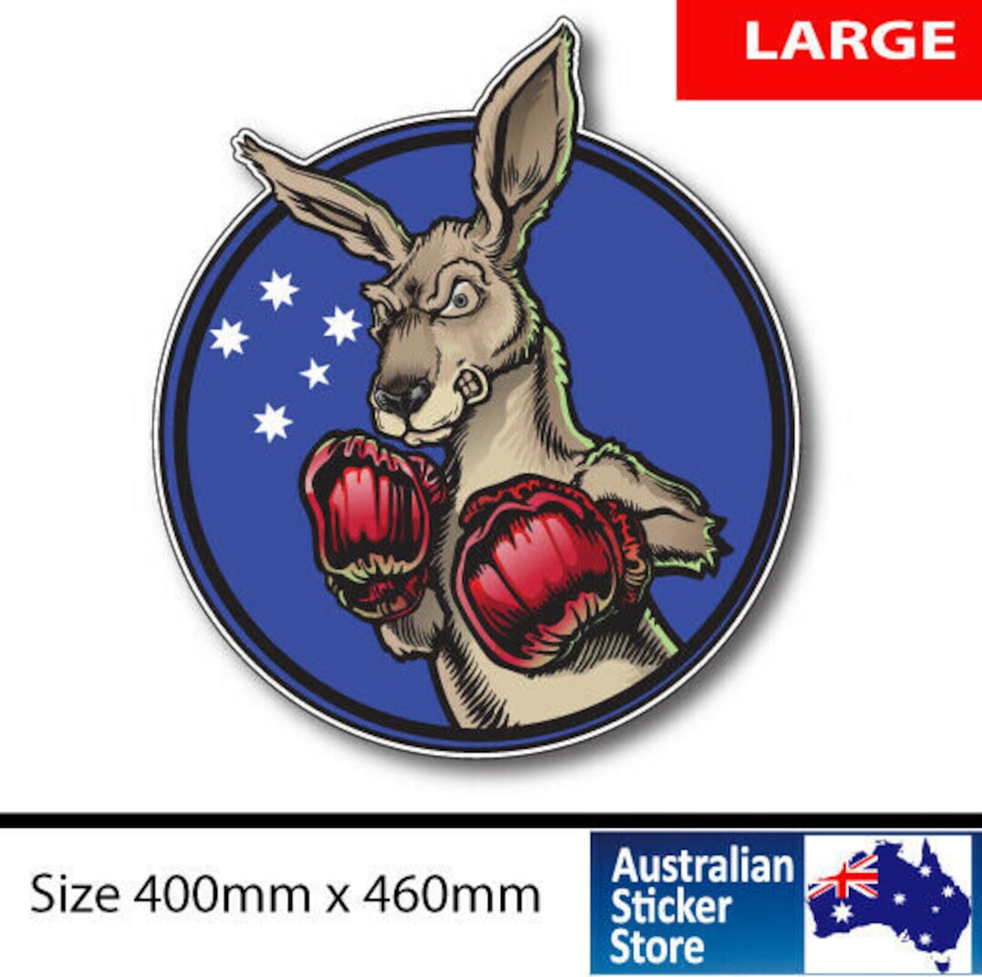 400mm Large Boxing Kangaroo Decal for Car , Truck , Motorhome, 4x4 ...