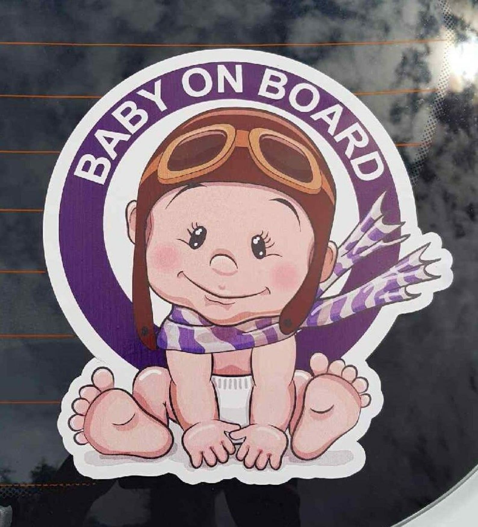 Cute Baby on Board Car Sticker Pilot - Etsy