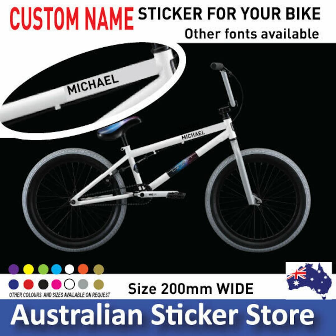 2 X Bike Name Stickers , Custom Personalised Name Stickers for Bmx ...