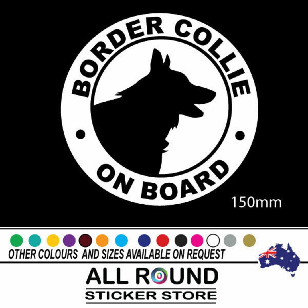 Border Collie on Board Car Sticker Decal Window Car Sticker - Etsy