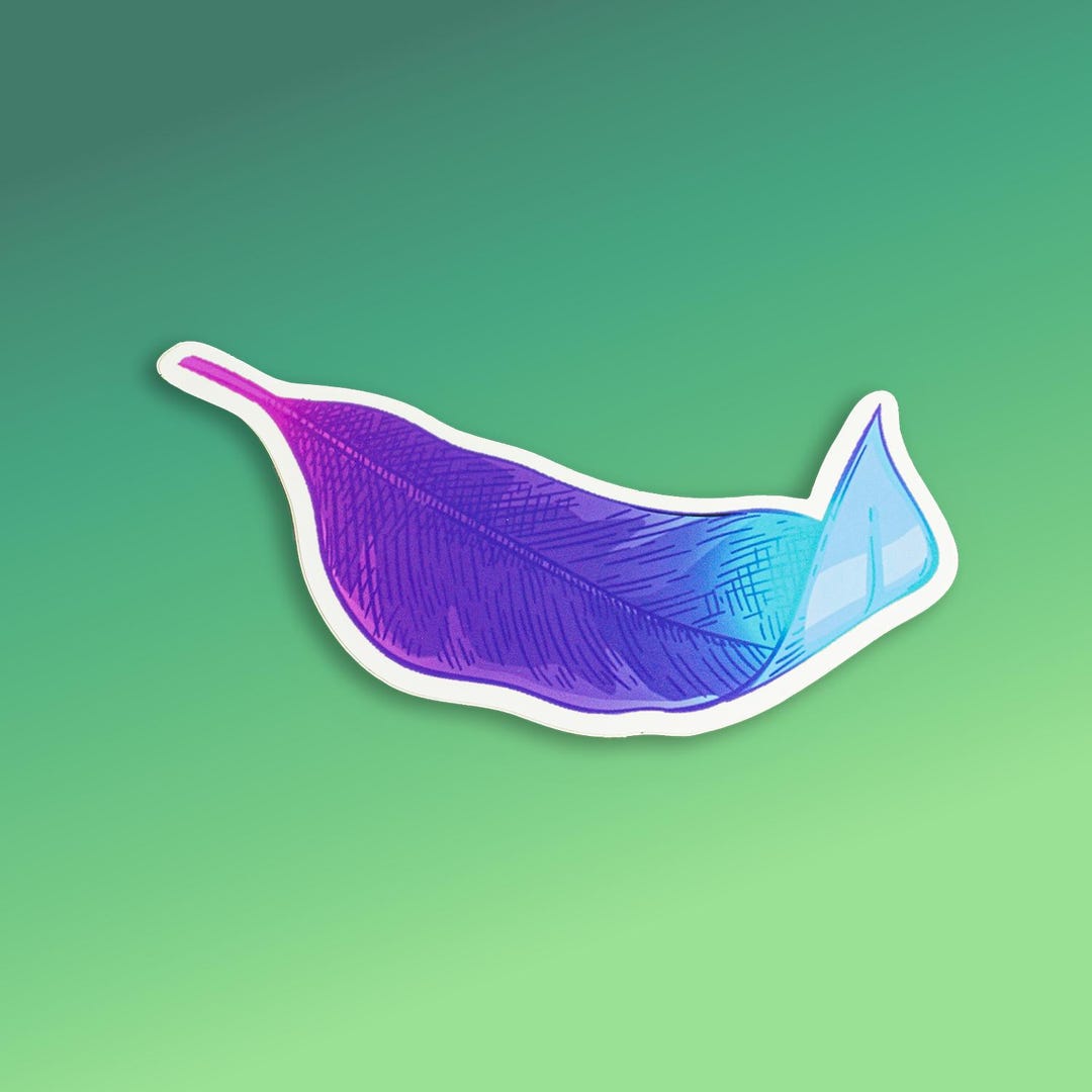Neon Banana Leaf Sticker – Aesthetic Tropical Plant Vinyl Decal for ...