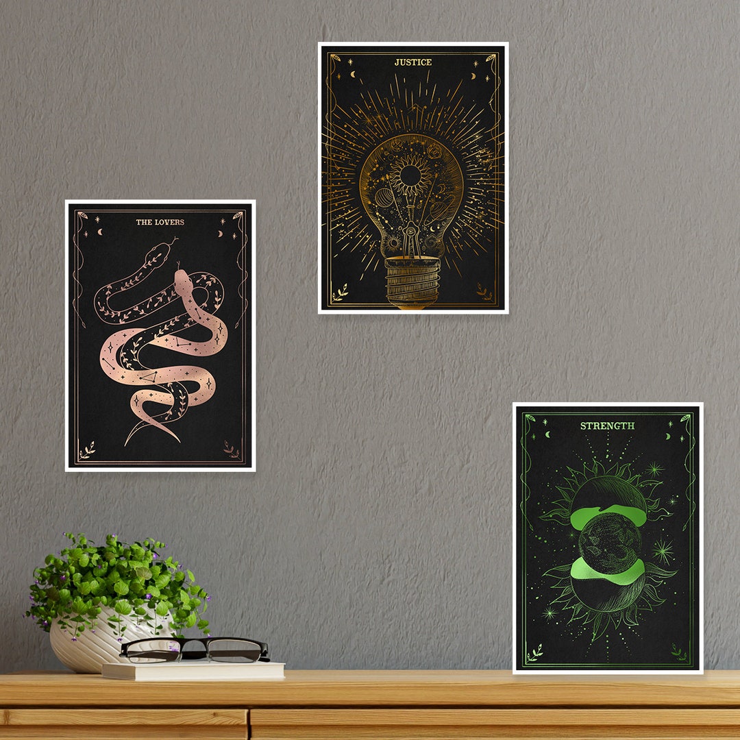 Tarot Card A5 Mini Print Set, Celestial Prints, Art Prints, Gothic ...