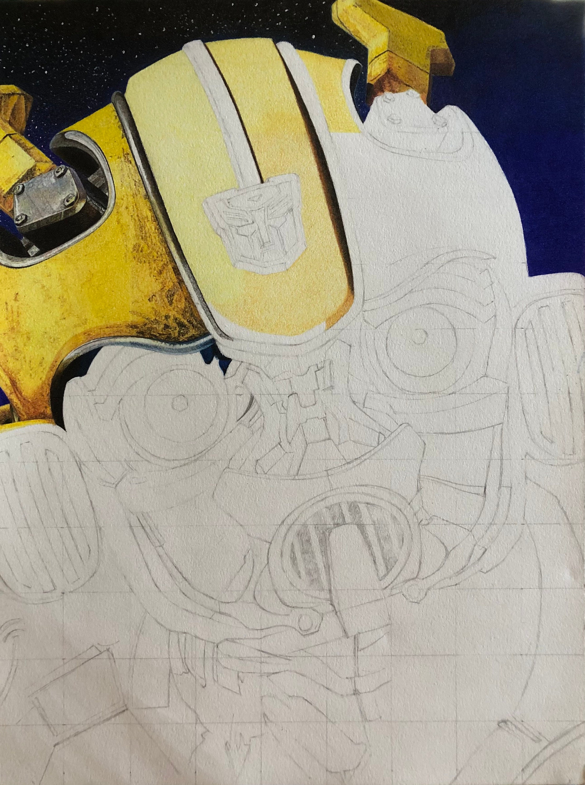 Bumblebee Transformers Drawing Color Pencil Illustration Realistic ...