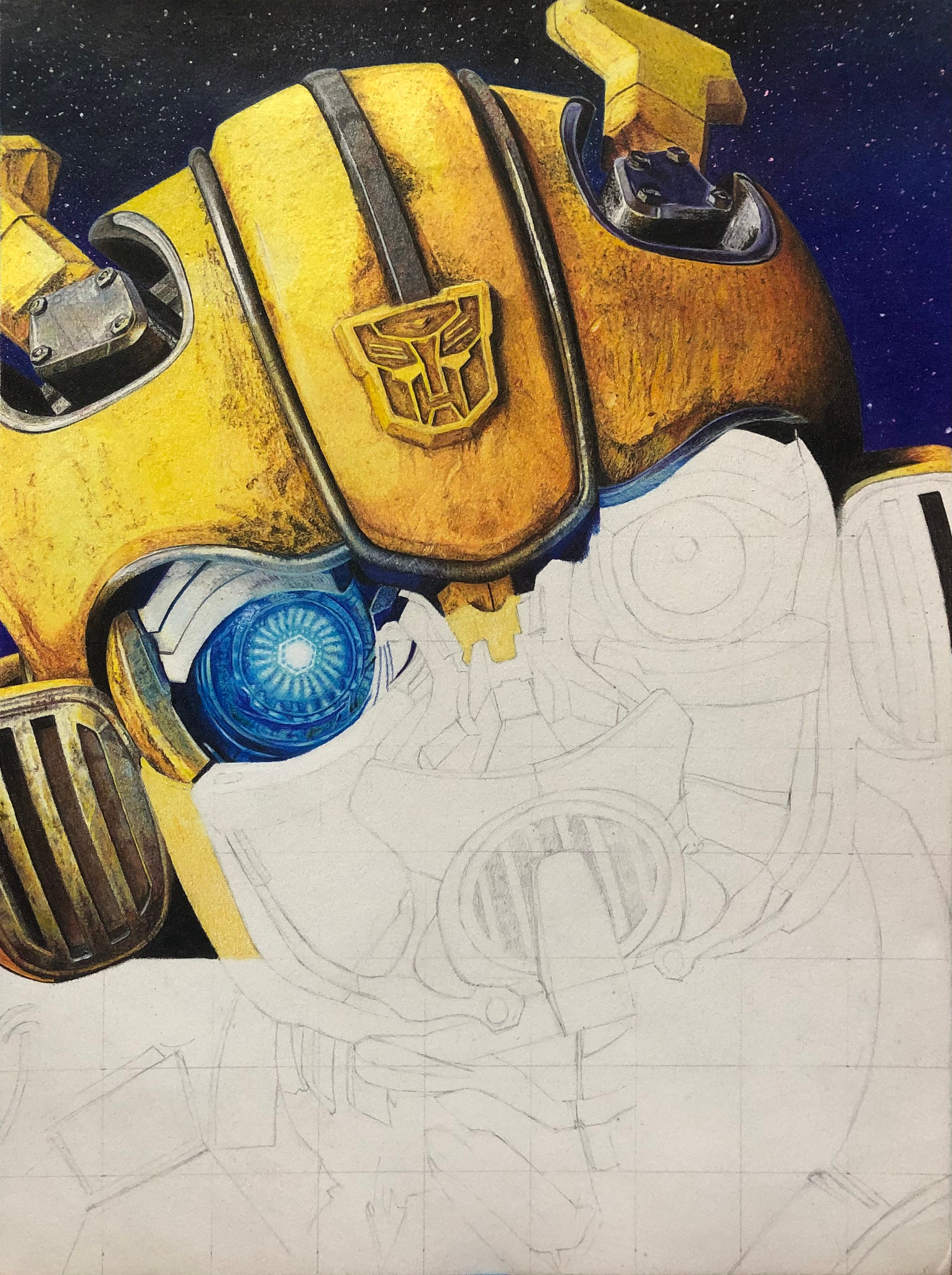 Bumblebee Transformers Drawing Color Pencil Illustration Realistic ...