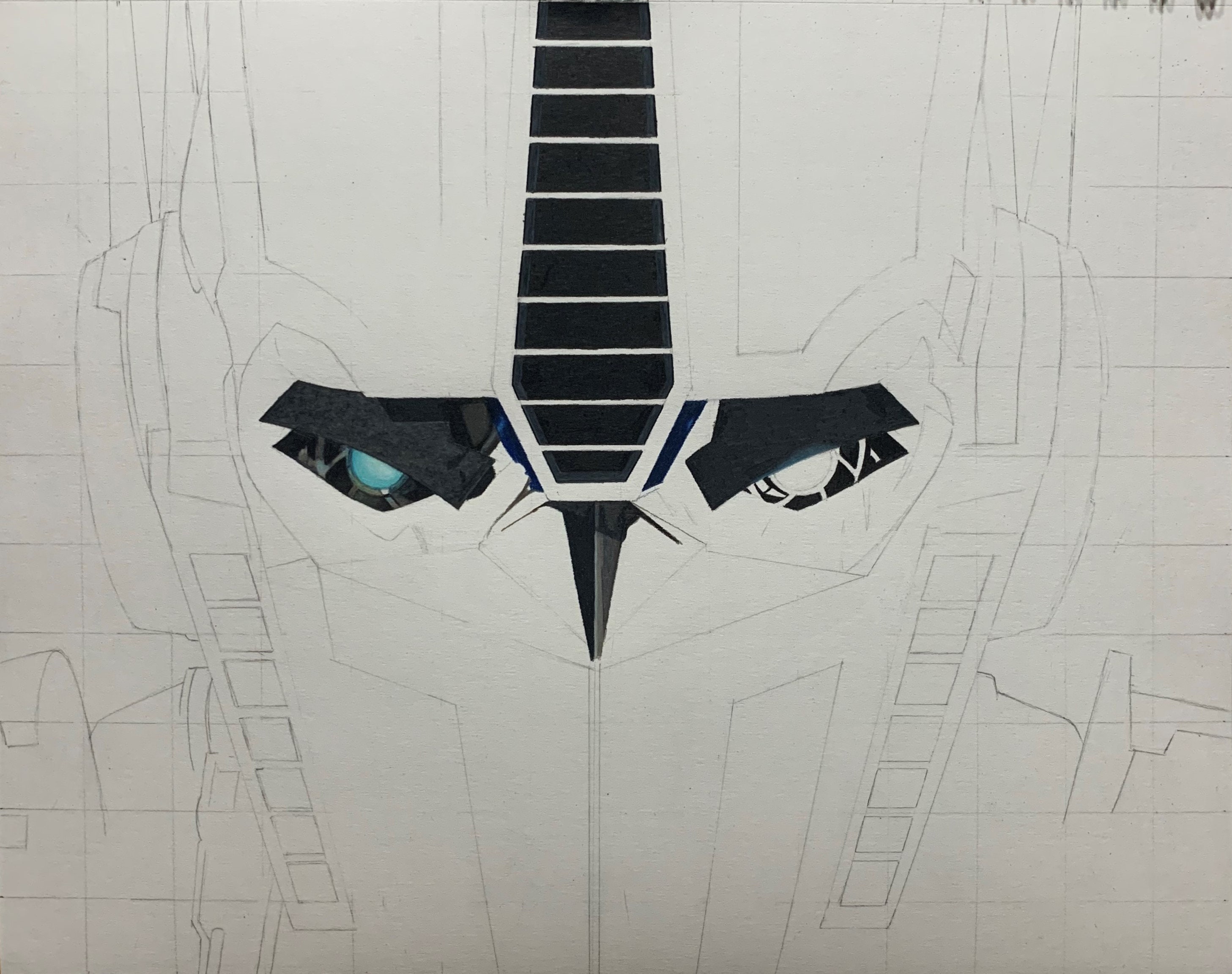 Optimus Prime Face Pencil Drawing