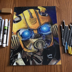 Bumblebee Transformers Drawing Color Pencil Illustration Realistic ...