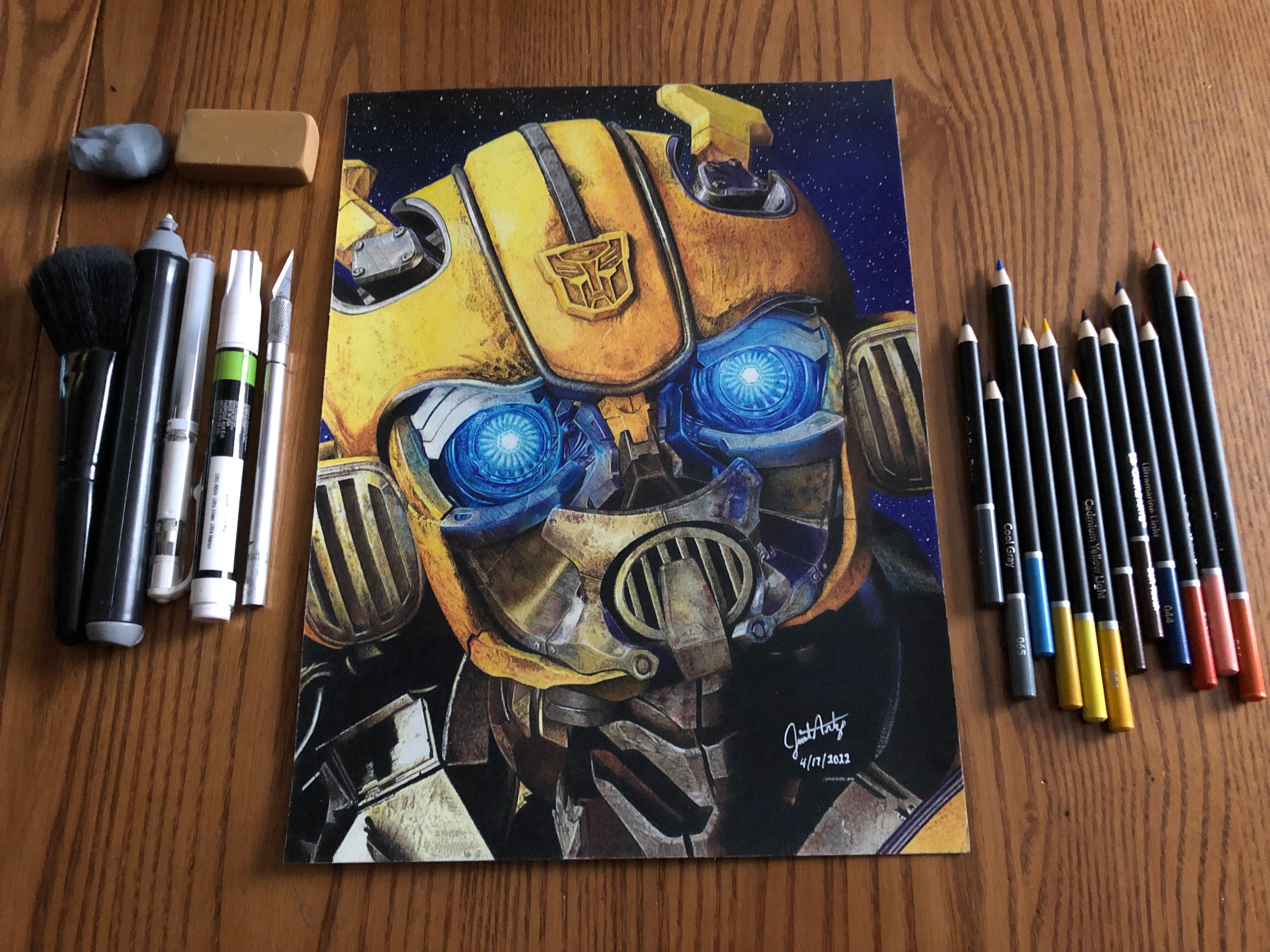 Bumblebee Transformers Drawing Color Pencil Illustration Realistic ...