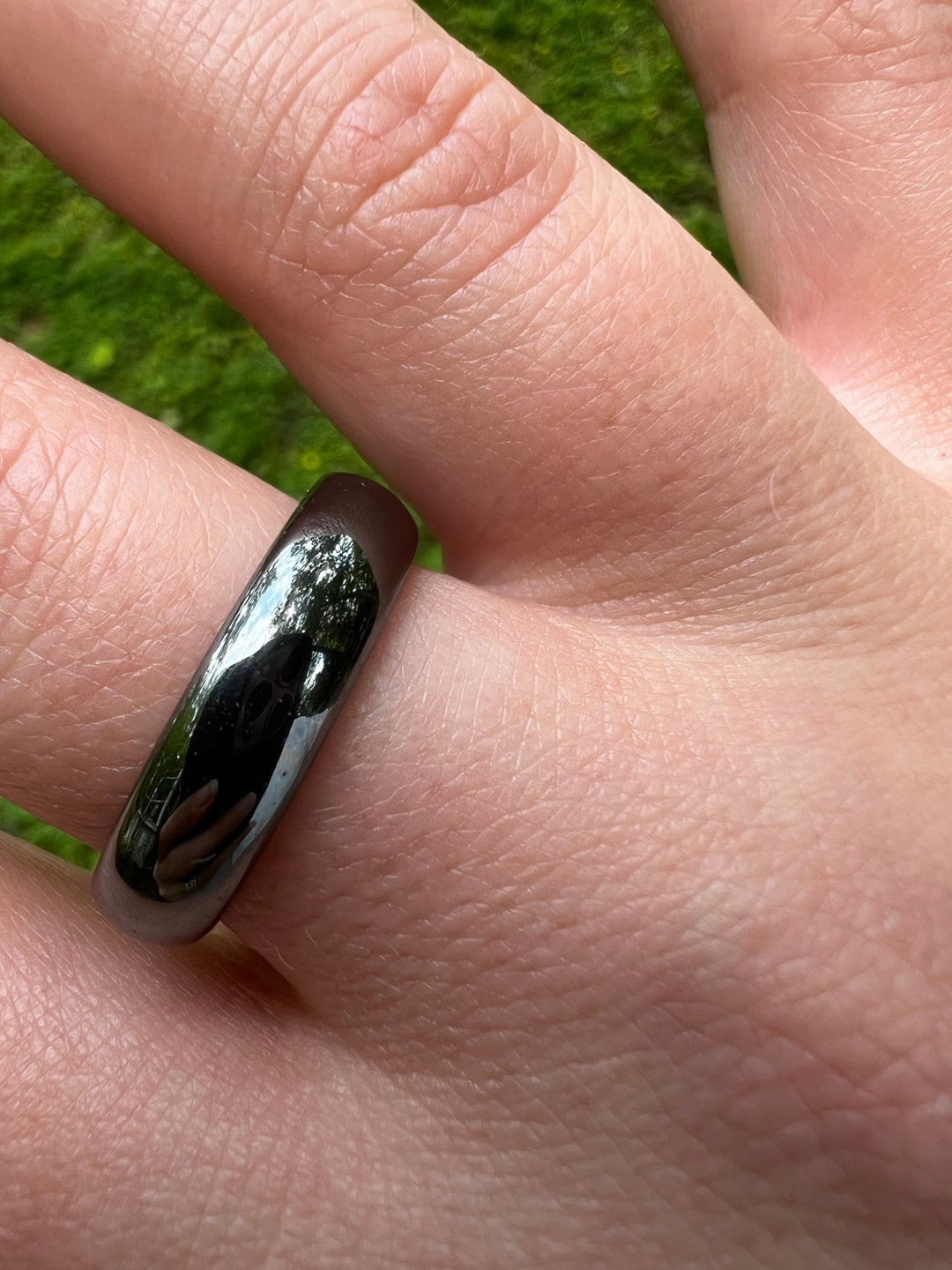 Genuine Hematite Ring Band - Etsy