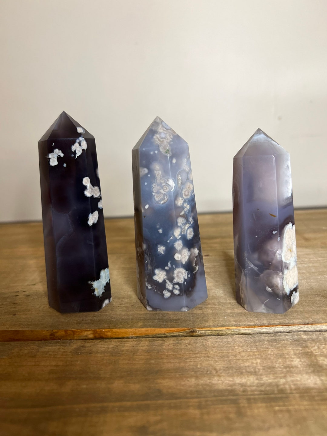 Black Flower Agate Tower Dark Flower Agate Tower - Etsy