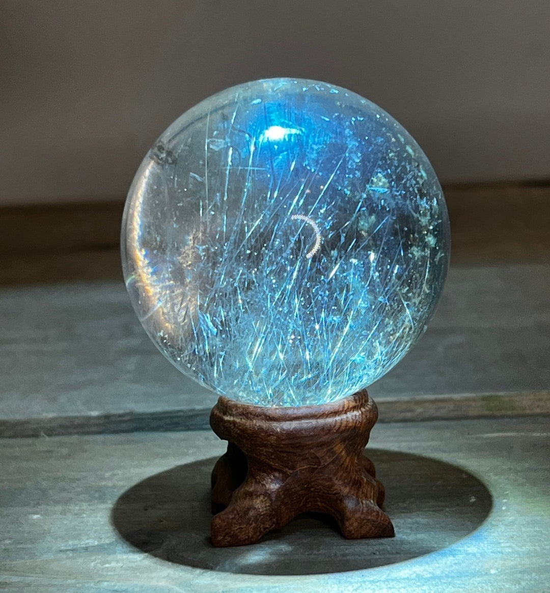Rutile Garden Quartz Sphere | Money String Rutile Crystal Sphere - Etsy