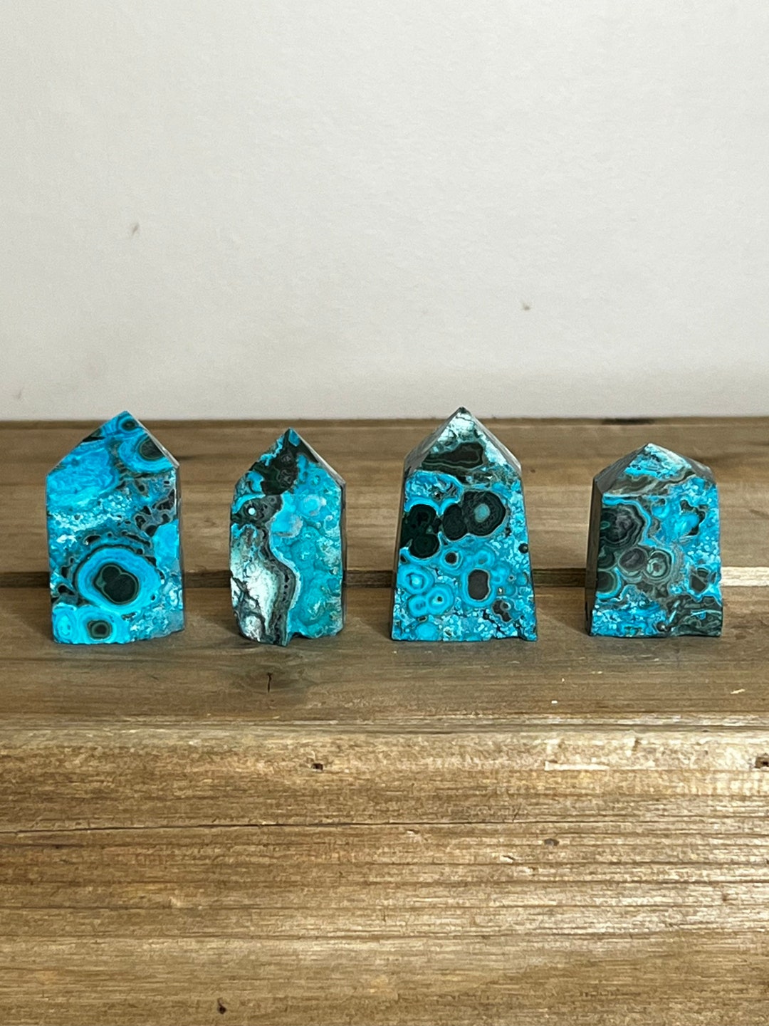 Malachite and Chrysocolla Mini Tower | Malacolla Tower - Etsy