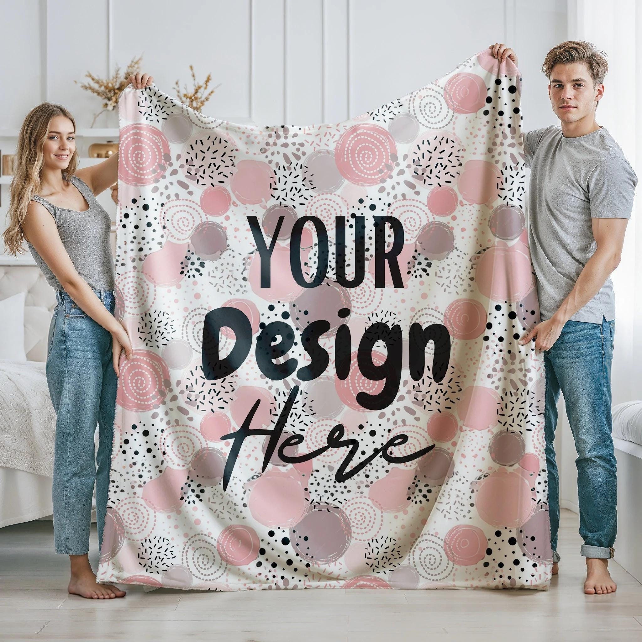 Couple Blanket Mockup Psd Velveteen Plush Blanket Mockup Smart Object ...