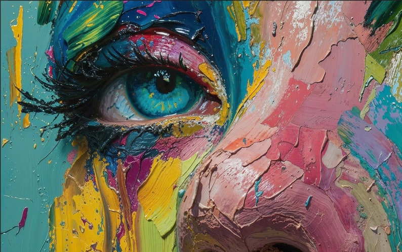 Portrait Modern Abstract Wall Art Print for Colorful Home Decor ...