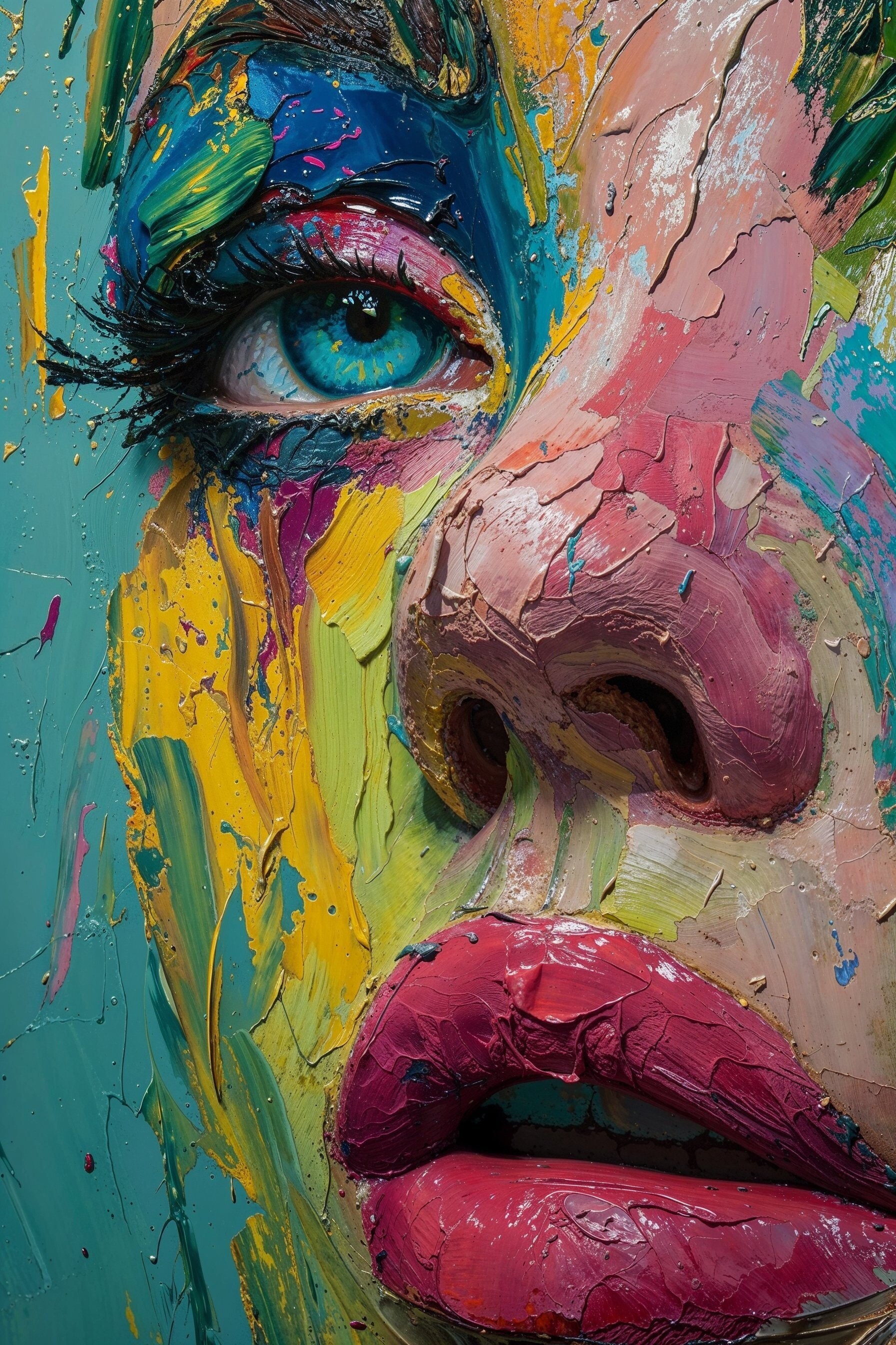 Portrait Modern Abstract Wall Art Print for Colorful Home Decor ...