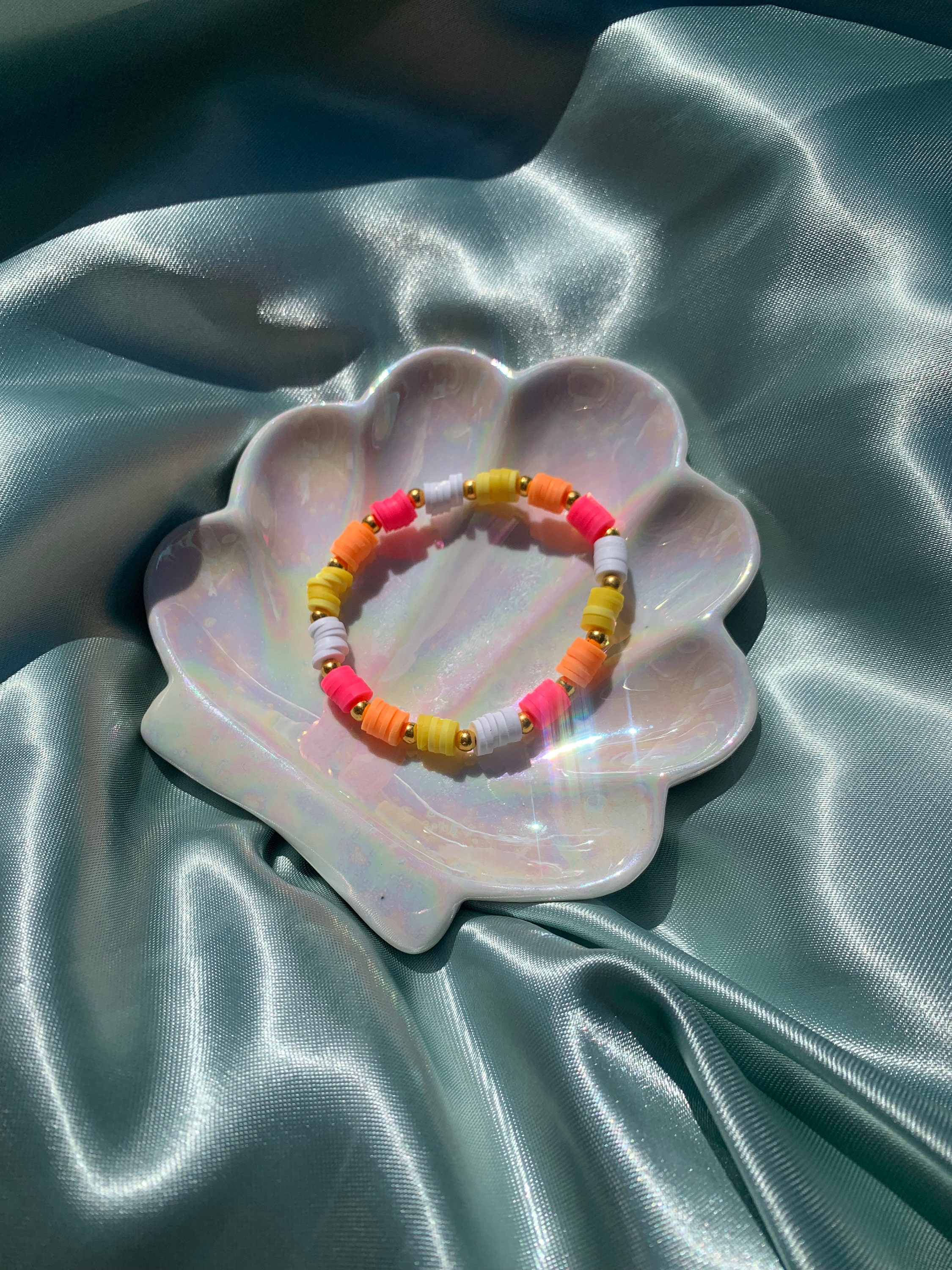 Tropical Sunset Preppy Bracelet, Claybead Bracelet, Clay Preppy ...
