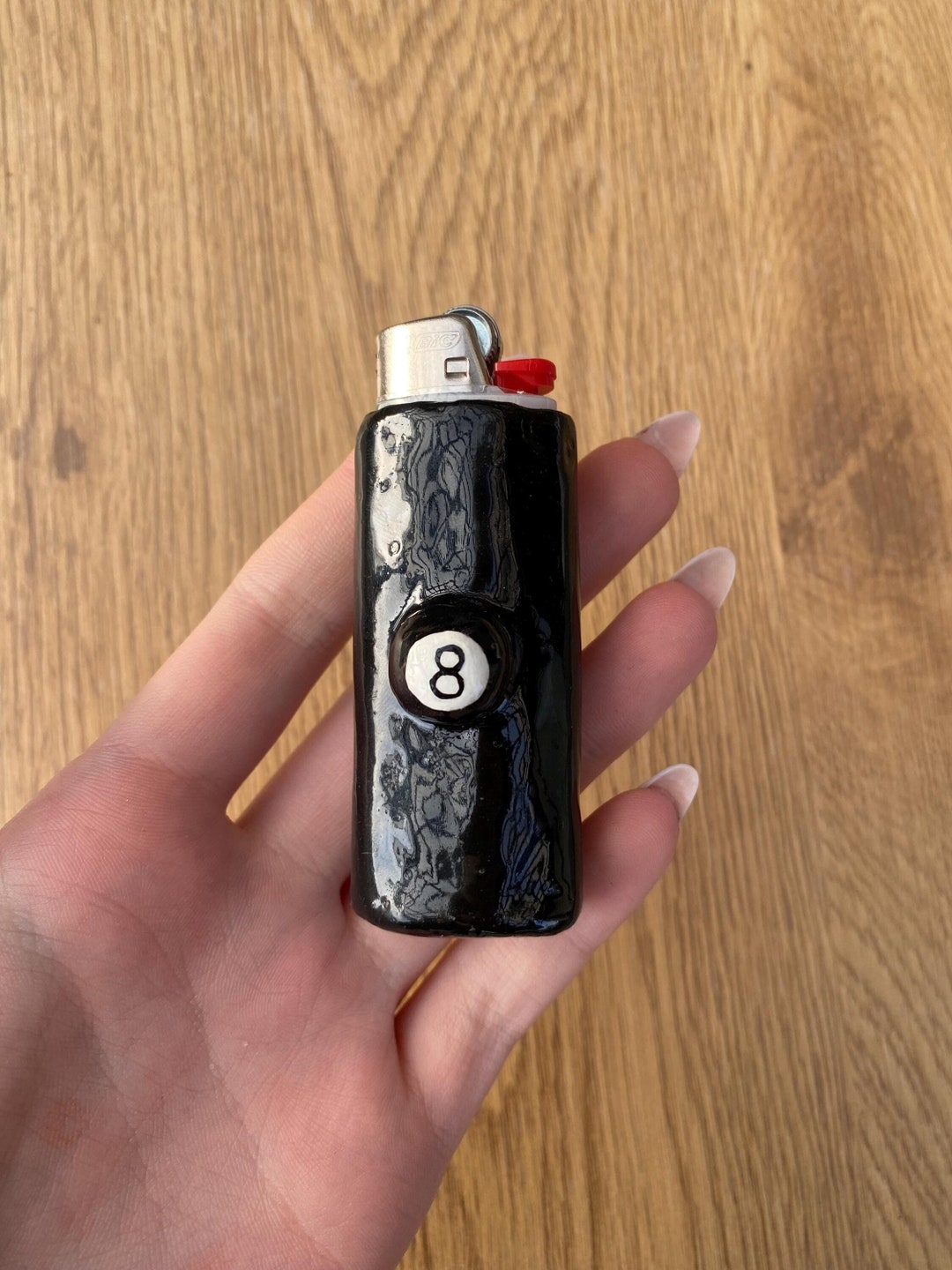 Handmade Eightball Clay Lighter Case, Unique Lighter Holder, Fun ...