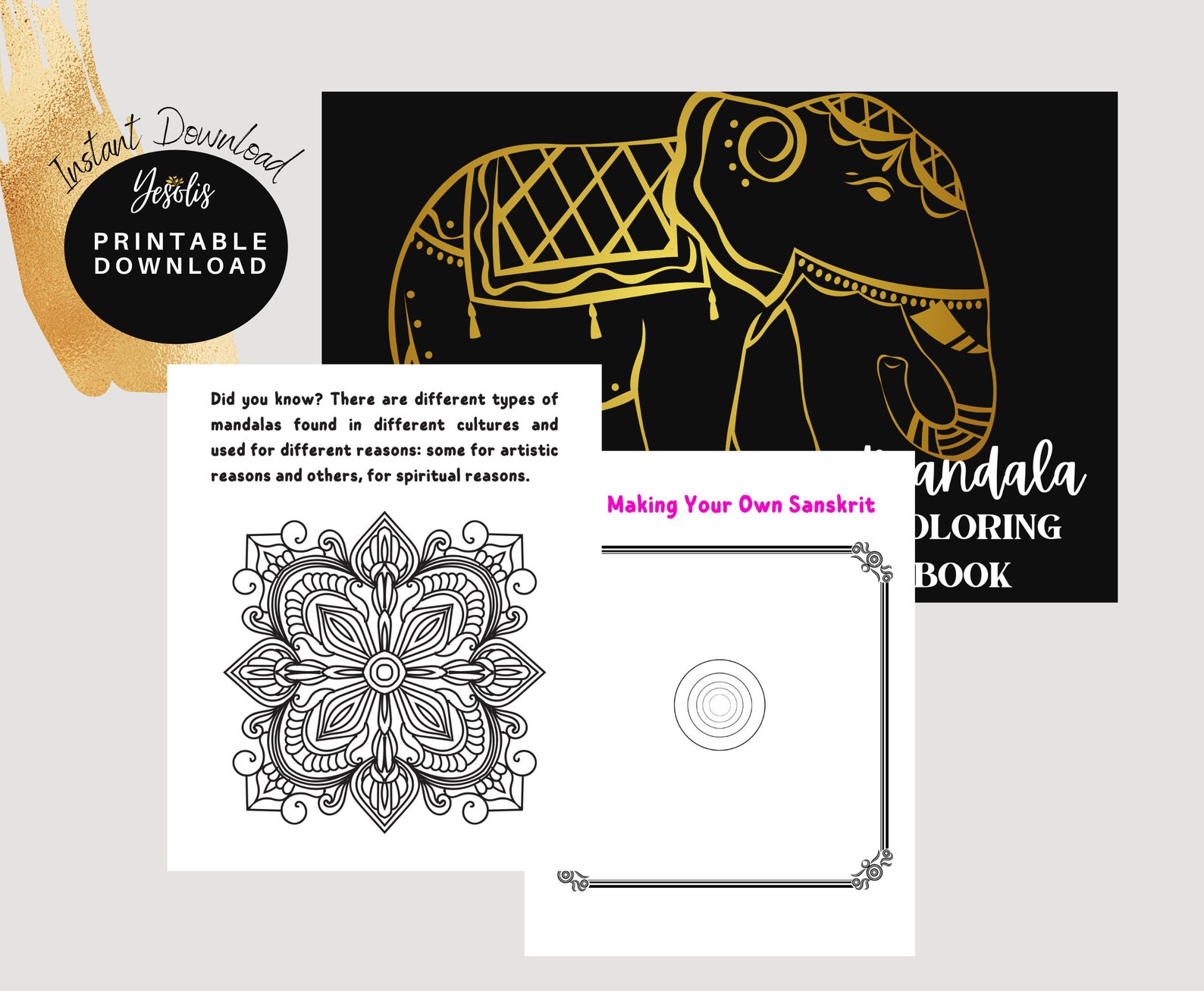 Mandala Coloring Book Printable Mandala Fun Facts Coloring Printable ...