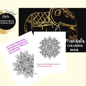 Mandala Coloring Book Printable Mandala Fun Facts Coloring Printable ...