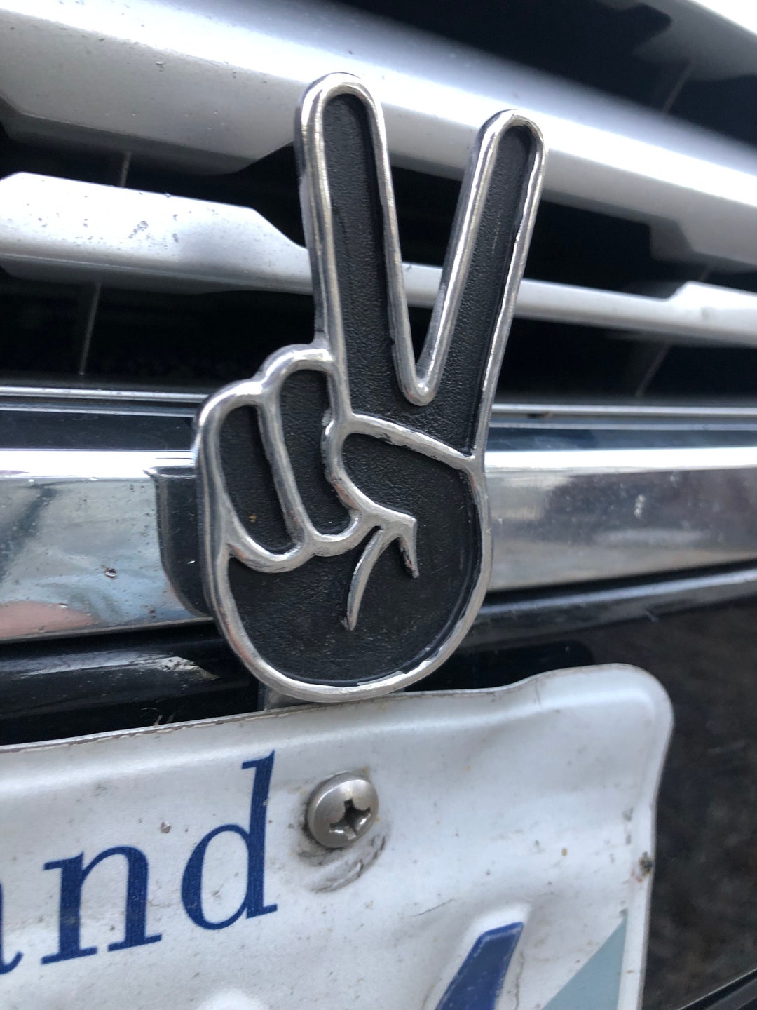 Victory Peace Sign License Plate Topper - Etsy