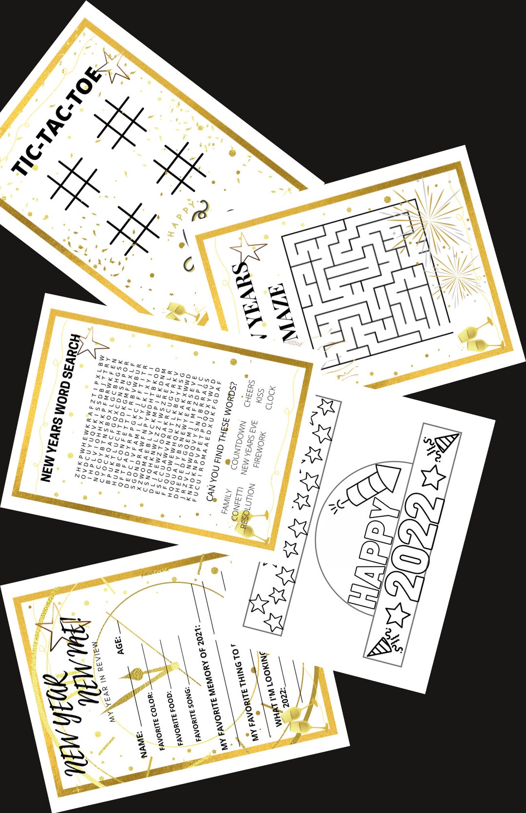 New Year 2022 Printable's | Activity Pack | New Year Games | New Year ...