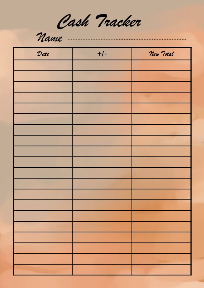 Printable Budget Cash Tracker - A6 - Digital Download - Etsy