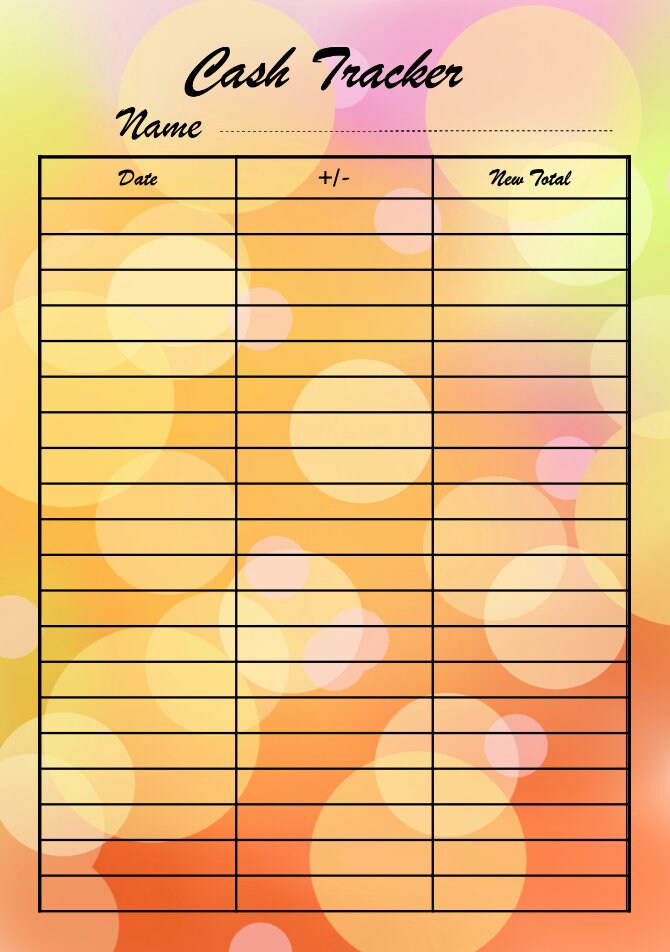 Printable Budget Cash Tracker - A6 - Digital Download - Etsy