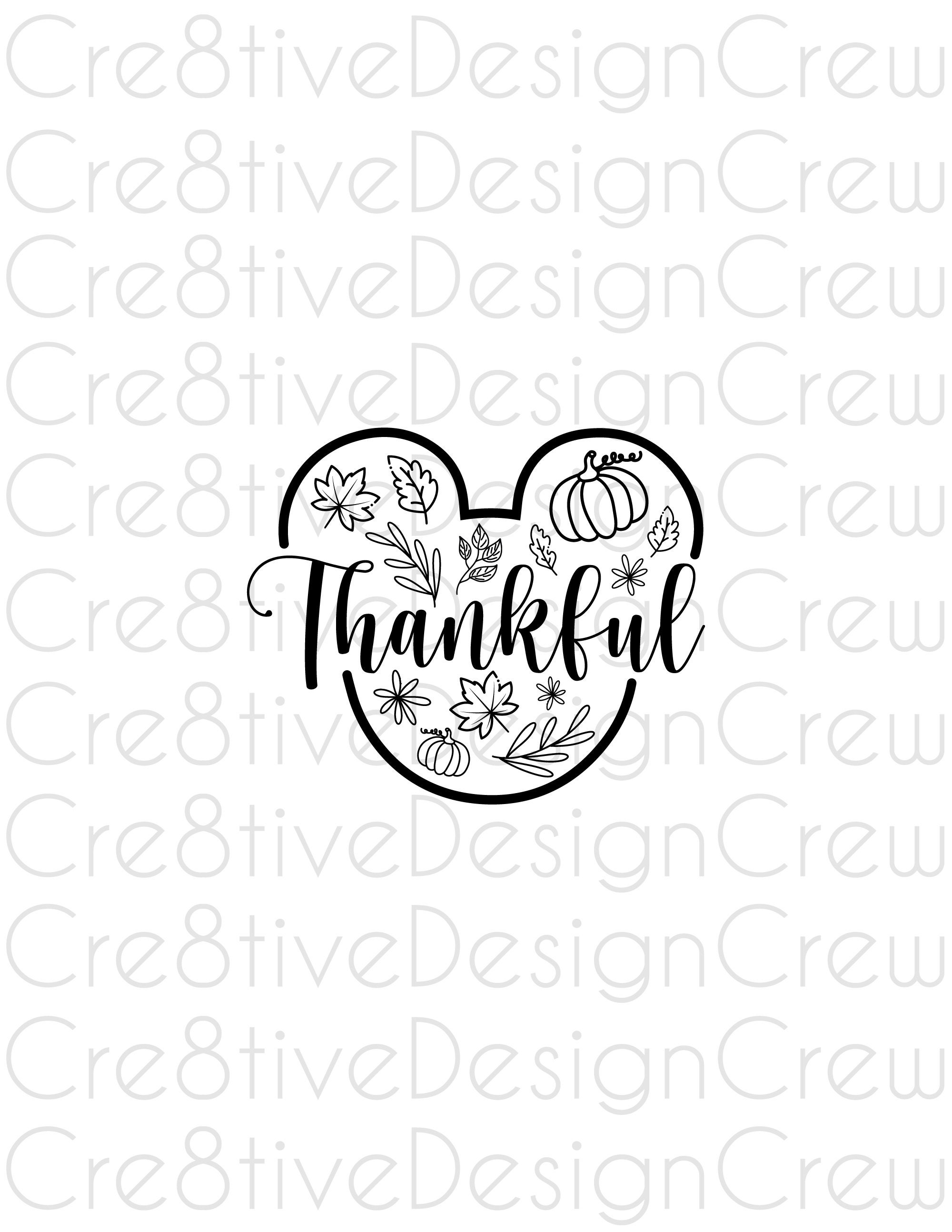 Mickey Thankful SVG Mickey Thanksgiving SVG Mickey Fall - Etsy