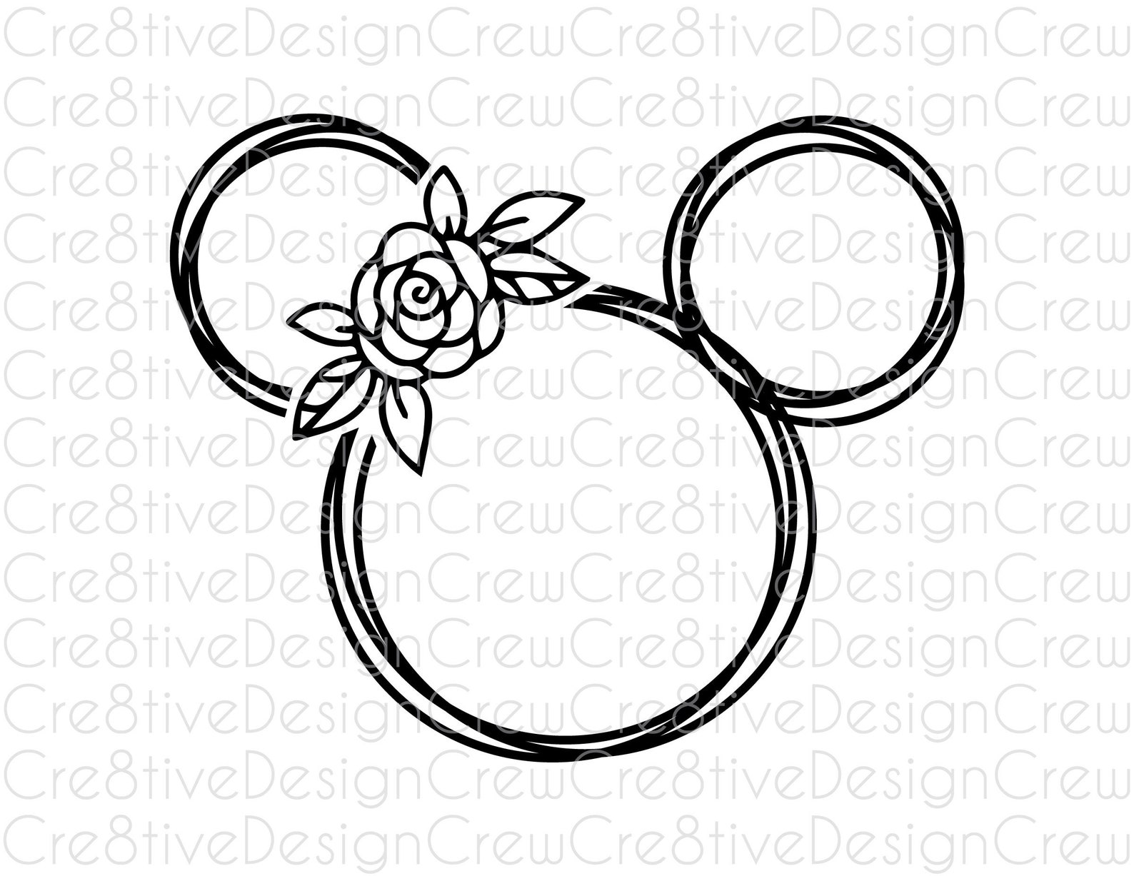 Mickey Floral SVG Mickey SVG Flowers Silhouette Cricut - Etsy