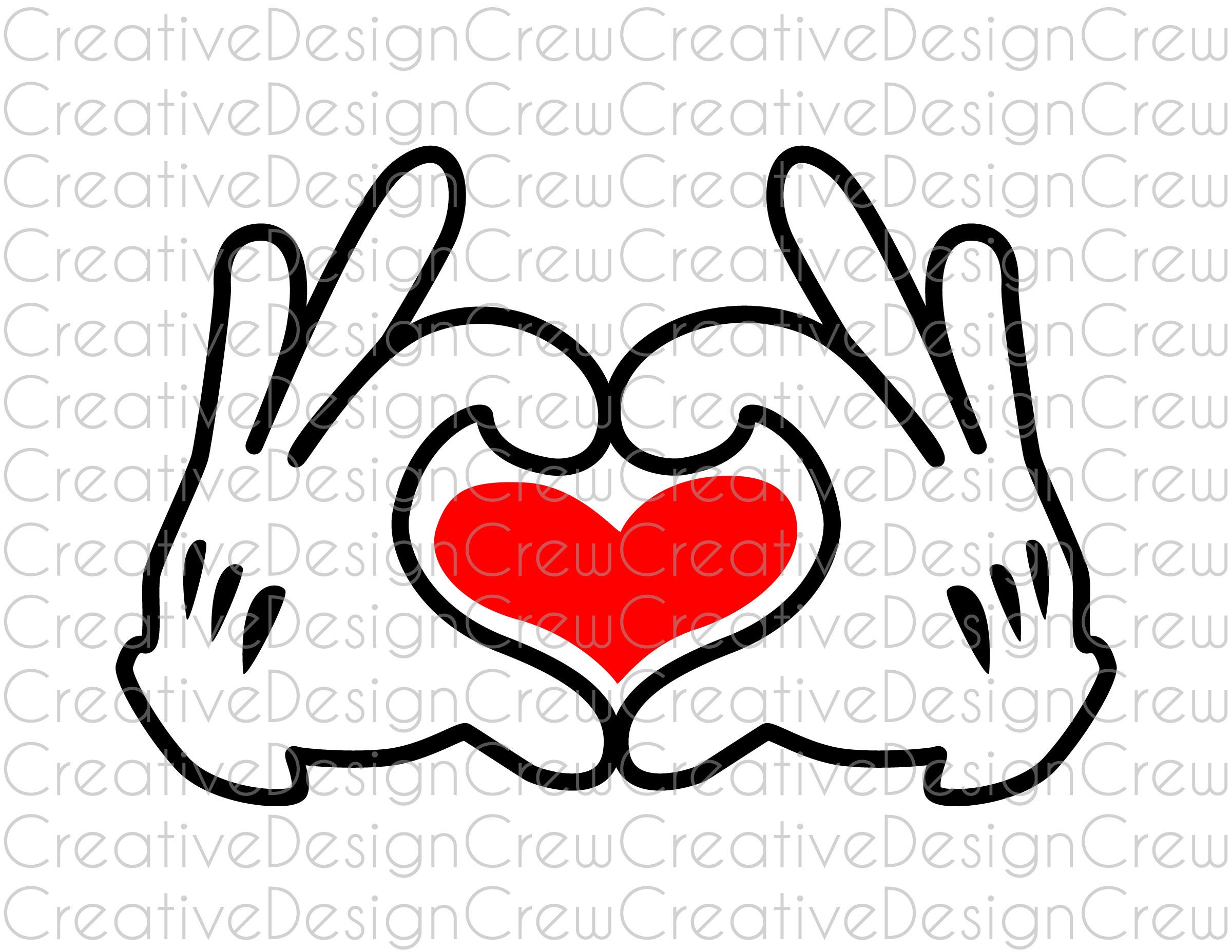 Mickey Mouse Heart Hands