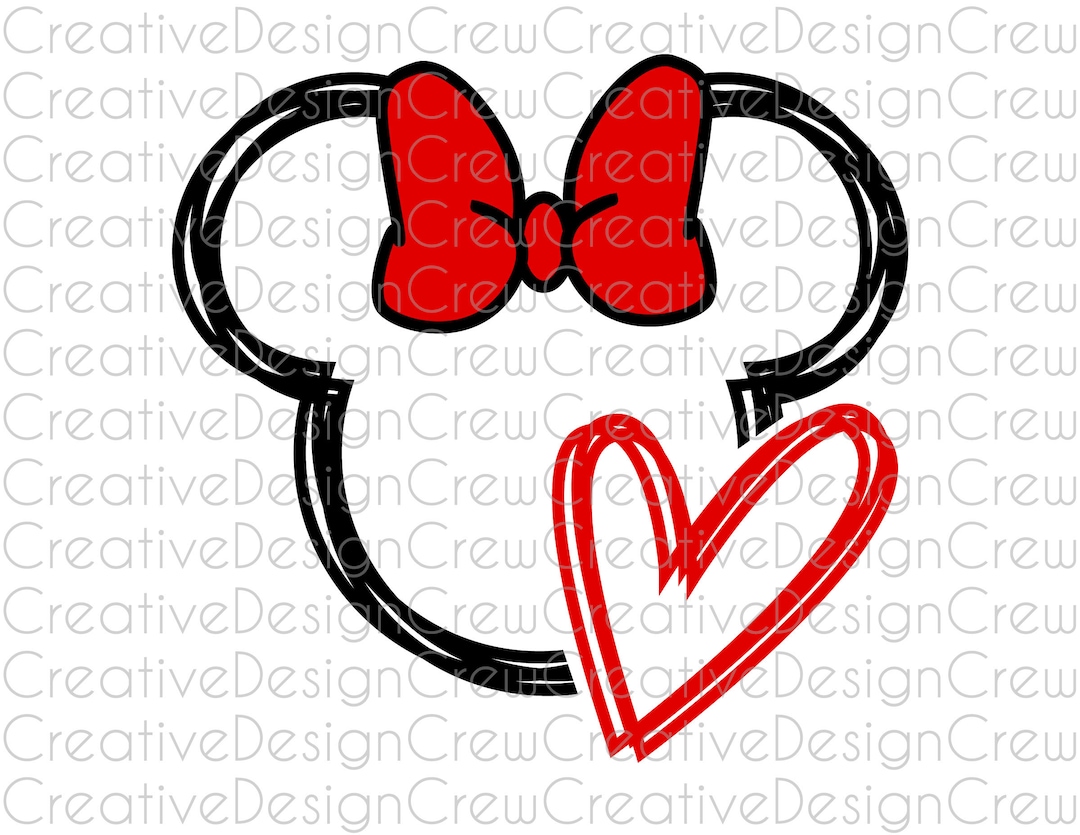 Minnie Valentines Day SVG, Minnieheart SVG, Valentines Day, Silhouette ...