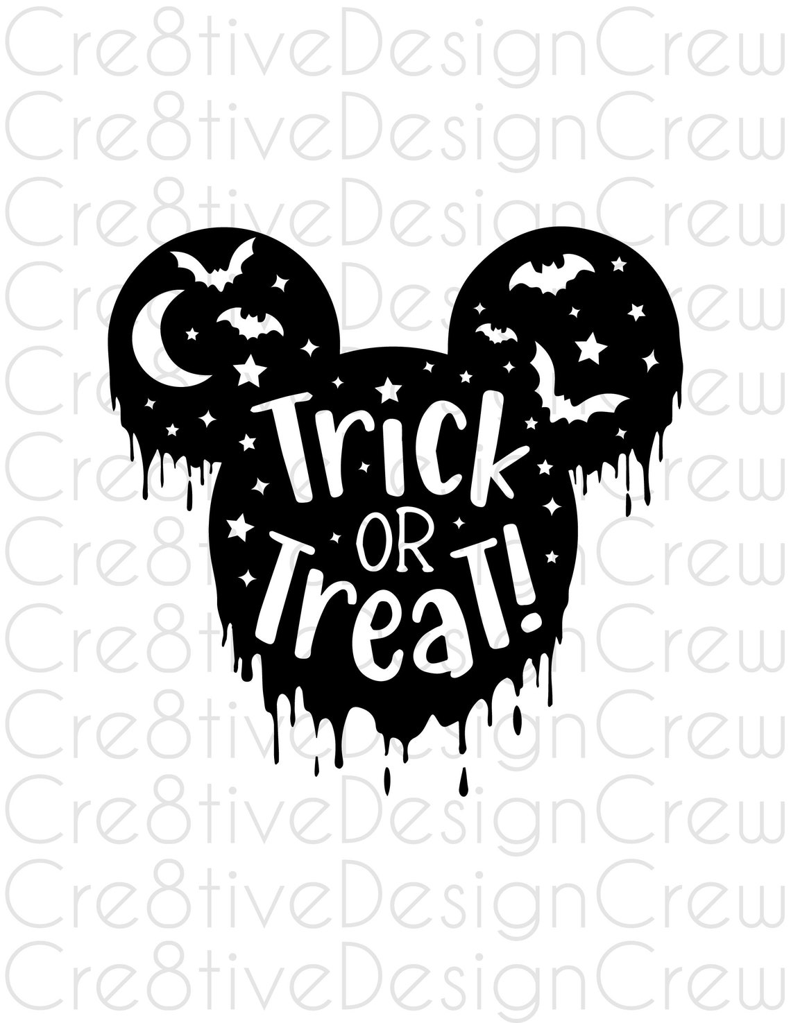 Mickey Trick or Treat SVG, Mickey Halloween SVG, Spooky, Bats, Digital ...