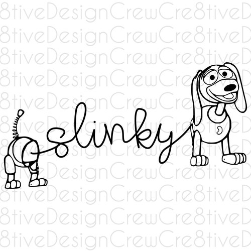 Slinky Dog SVG Toy Storyy SVG Silhouette Cricut Digital - Etsy