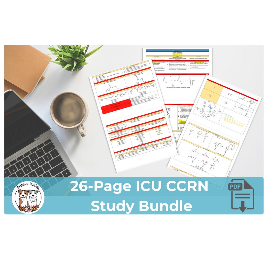 CCRN Critical Care Study Charts: Nurse Study Guide (digital Download ...