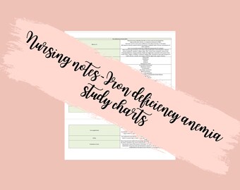 Nursing Anemia Notes - Etsy