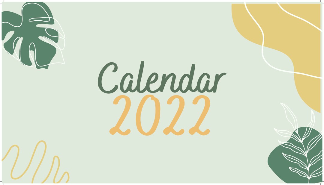 Digital Download Calendar 2022 - Etsy