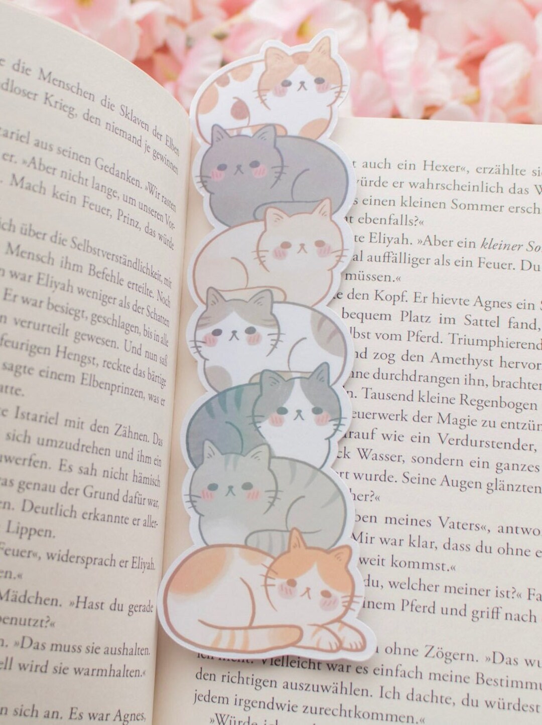 Marque-page chat | Kawaii | Accessoire de lecture | Amoureux des livres ...