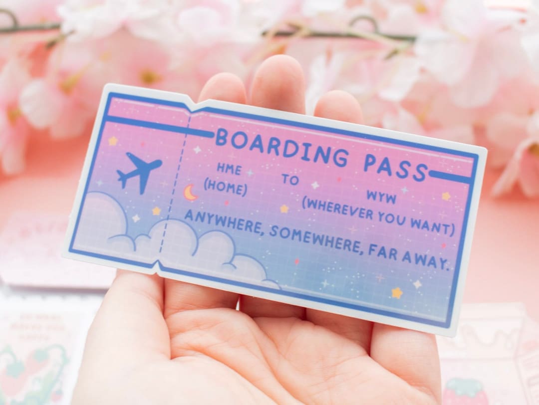 Boarding Pass | Aesthetic | Vinyl Stickers | Flight Ticket | Suitcase ...