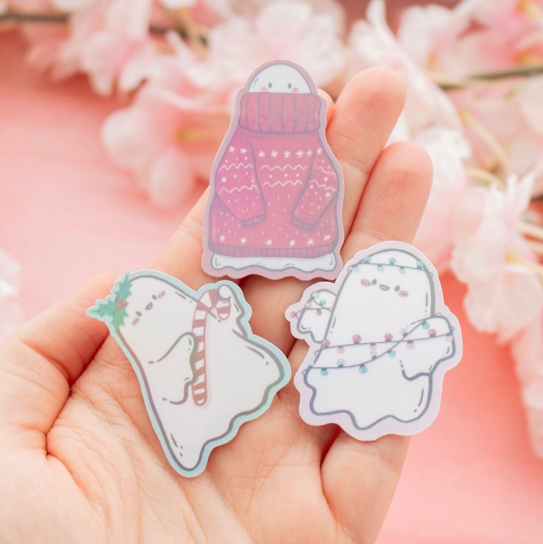 Ghost Sticker Pack | 3 Stickers | Christmas | Decals | Vinyl Stickers ...