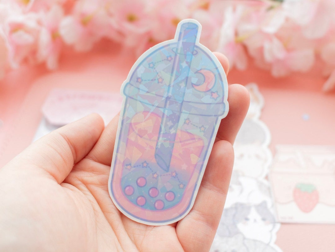Bubble Tea Stickers Aesthetic Boba Tea Decals Holographic Stickers ...
