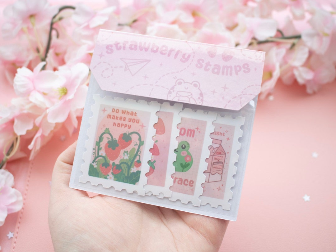 Stamp Stickers Sticker Pack Strawberry Stickers Pink Cute Stickers ...